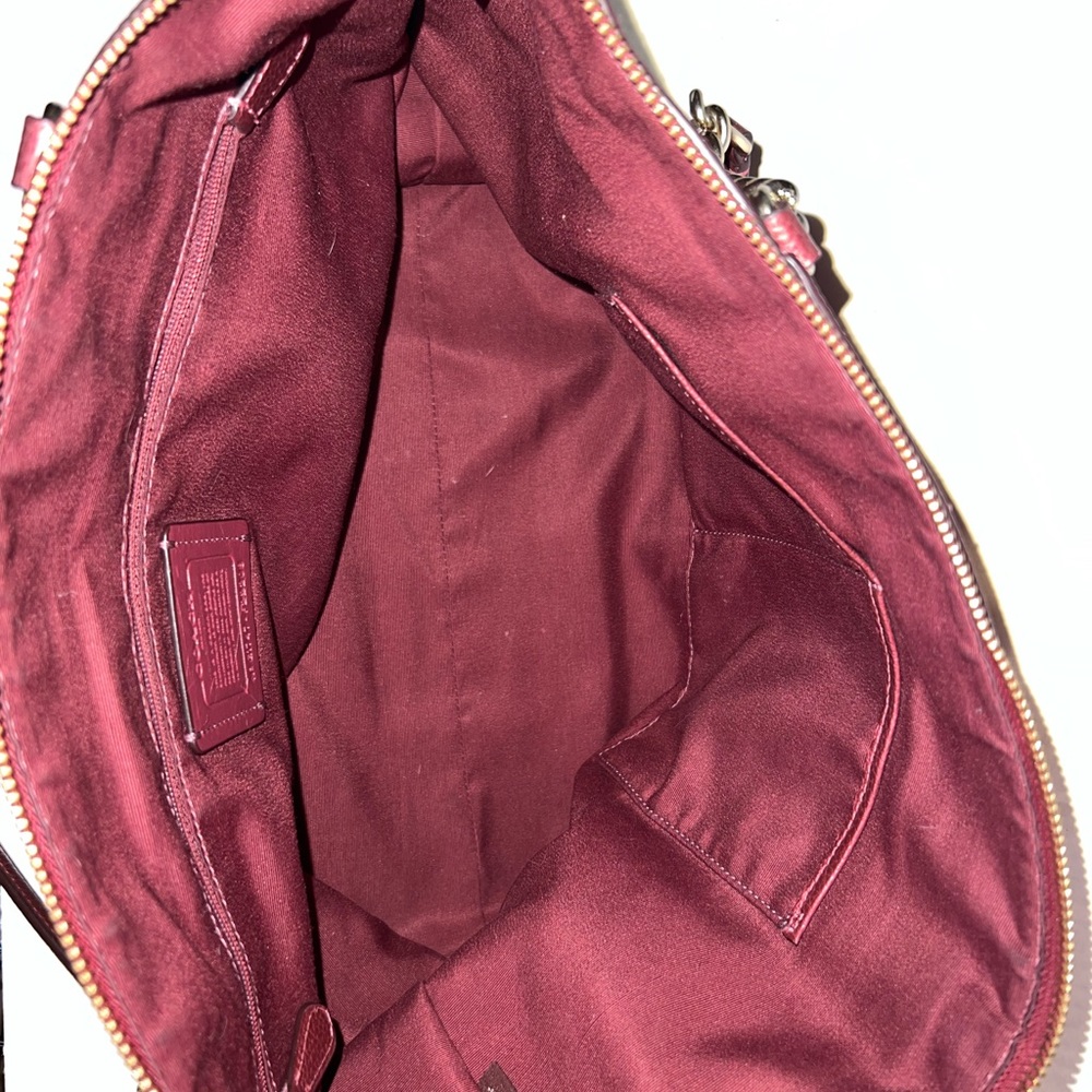 Coach Maroon Pearl Pebbled Leather Shoulder Bag With … - Gem